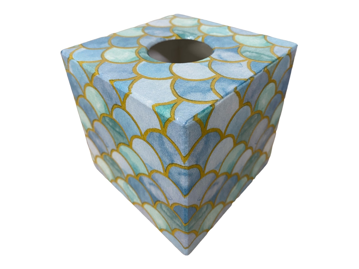 Shades of Blue Wooden Tissue Box Cover Tissue box company